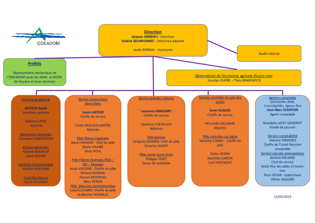 Organigramme développé 2023 mai – ODEADOM, Office de développement de l ...